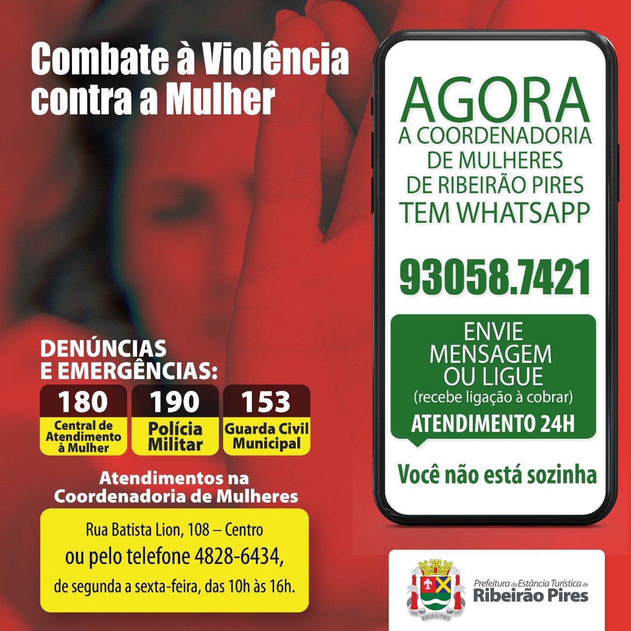Ribeirão Pires Reforça Canais De Atendimento às Mulheres Em Situação De