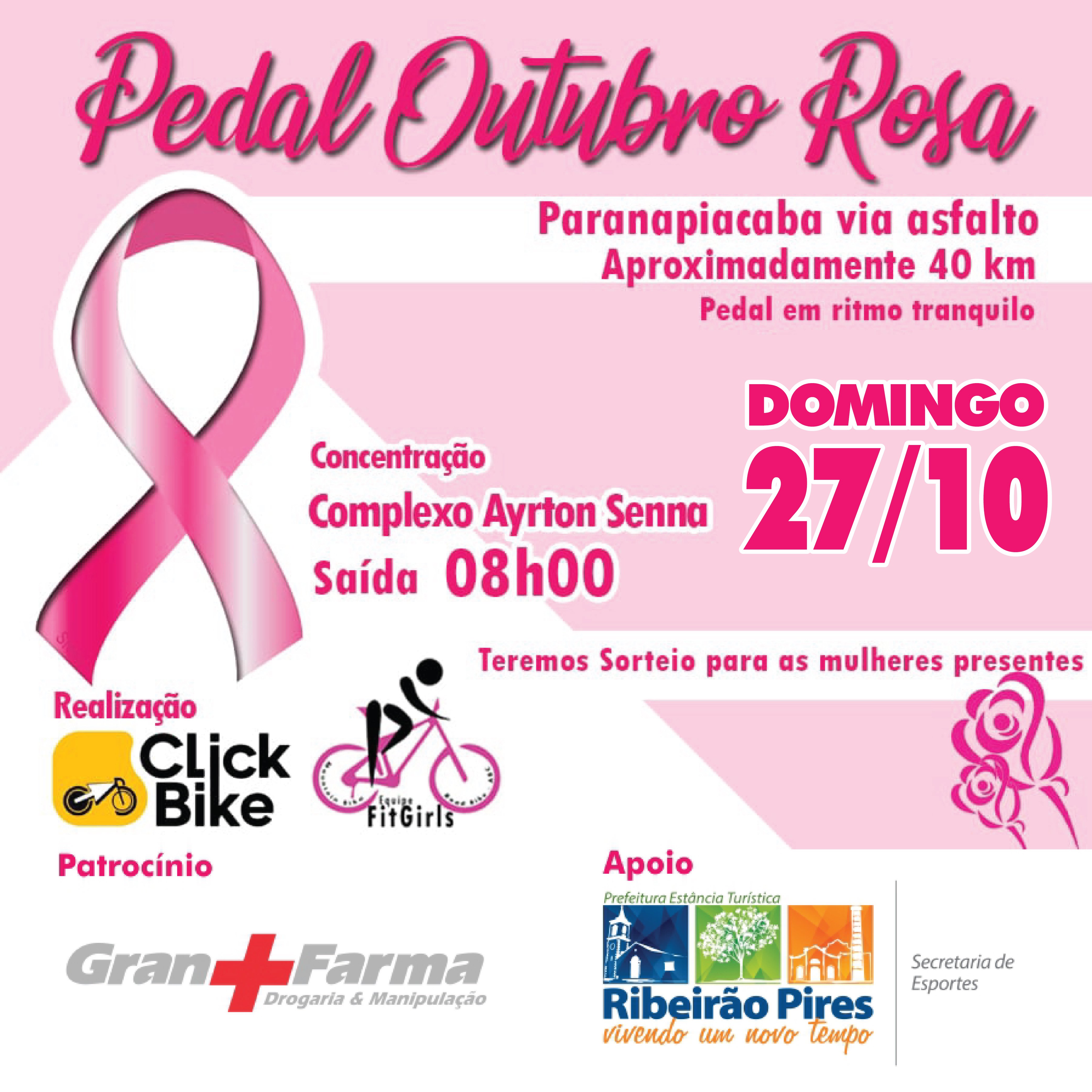 Pedal Outubro Rosa em é adiado para próximo domingo (27) - Jornal Mais ...